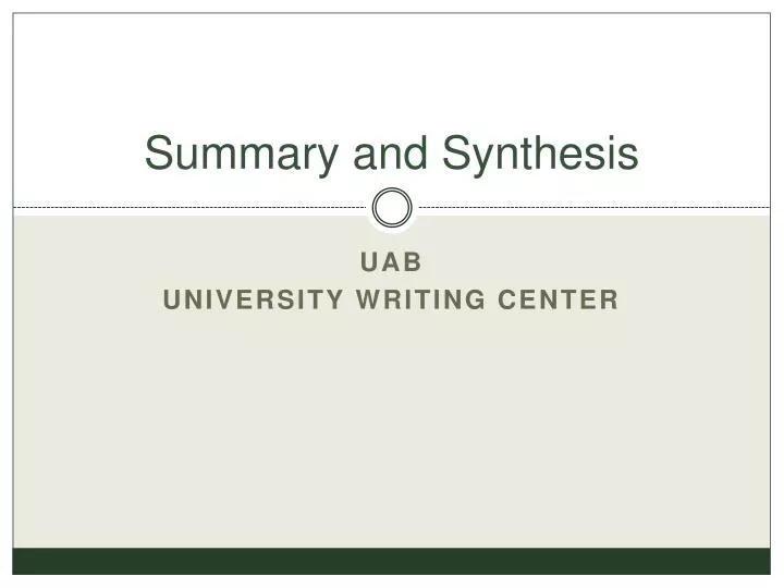 PPT - Summary and Synthesis PowerPoint Presentation, free download - ID ...