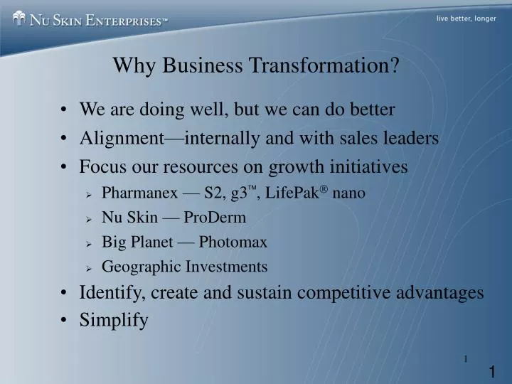 PPT - Why Business Transformation? PowerPoint Presentation, free ...