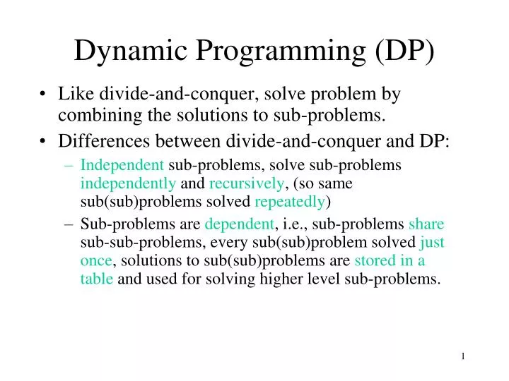 PPT - Dynamic Programming (DP) PowerPoint Presentation, free download ...