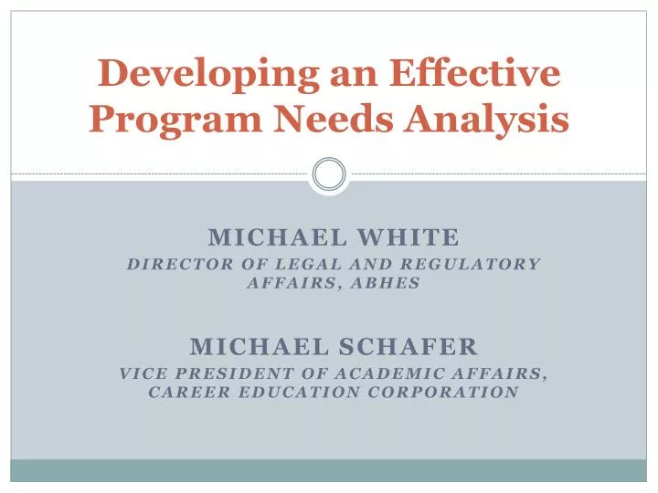 PPT - Developing an Effective Program Needs Analysis PowerPoint ...