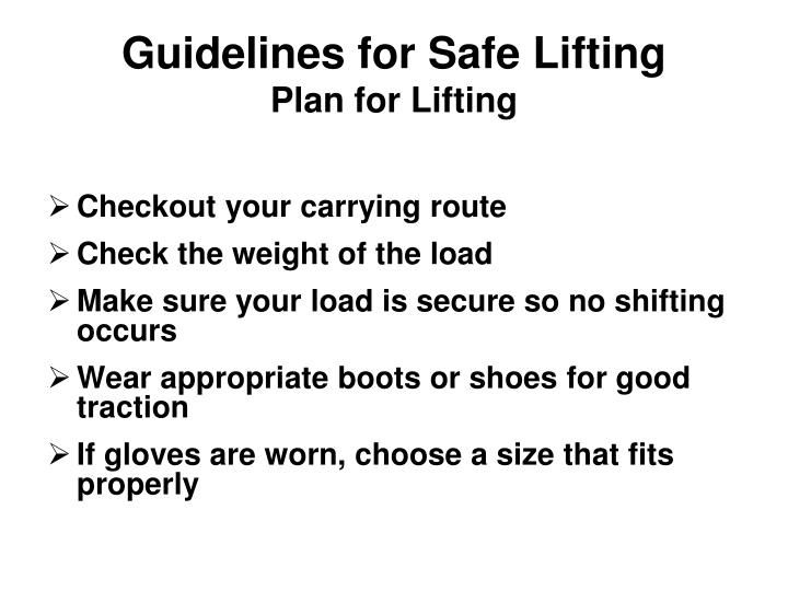 PPT - Guidelines for Safe Lifting PowerPoint Presentation - ID:642970