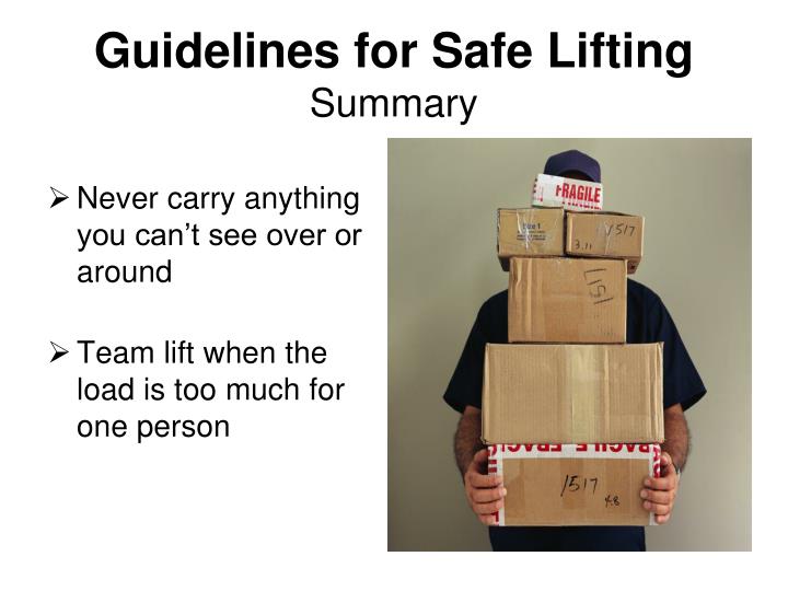 PPT - Guidelines for Safe Lifting PowerPoint Presentation - ID:642970