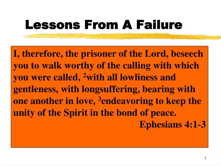 PPT - Lessons From A Failure PowerPoint Presentation, free download ...