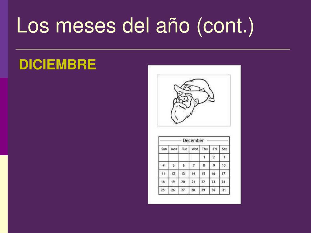 PPT - Los meses del año y los días de la semana. PowerPoint ...