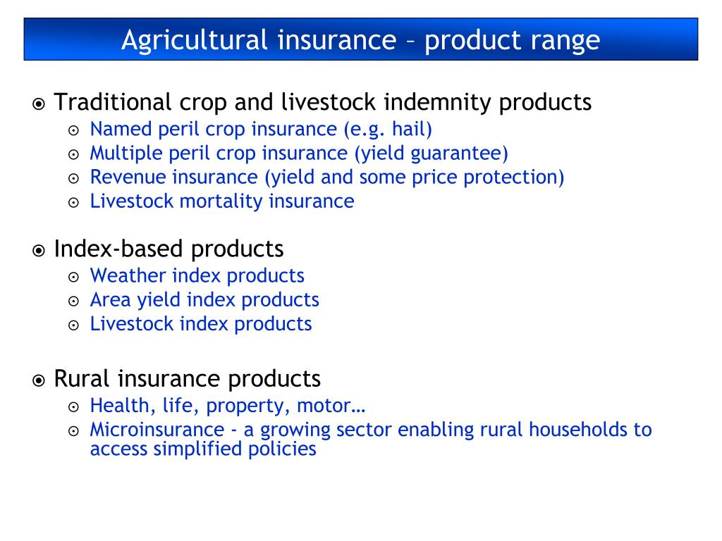 PPT - Index Based Weather Insurance William Dick Commodity Risk ...