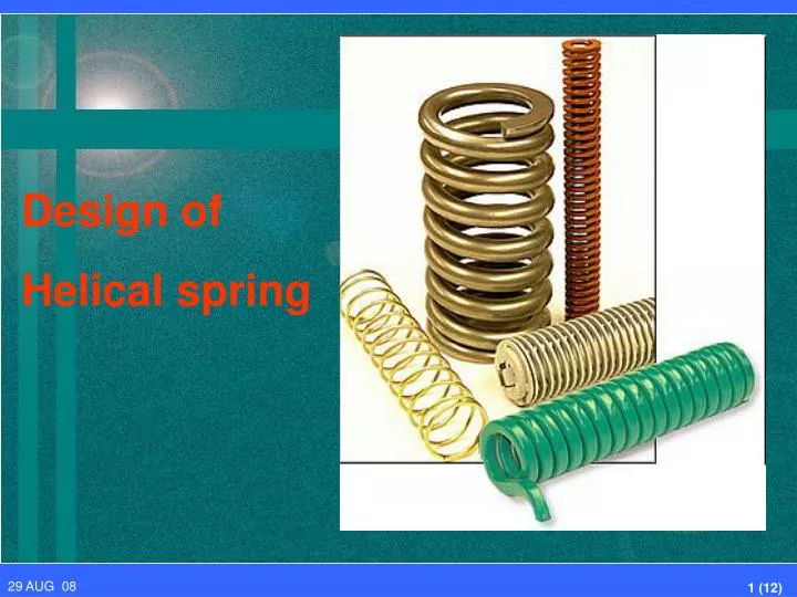 PPT - Design of Helical spring PowerPoint Presentation, free download ...