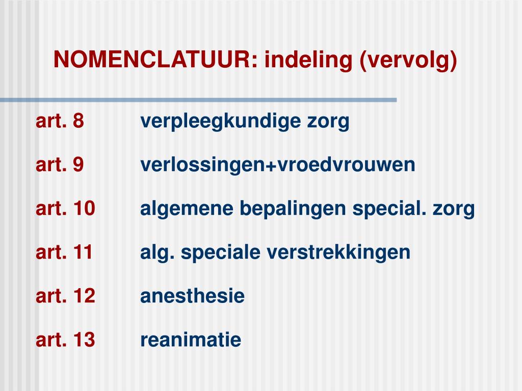 PPT - DE NOMENCLATUUR Instrument tot verdeling van het overheidsbudget ...