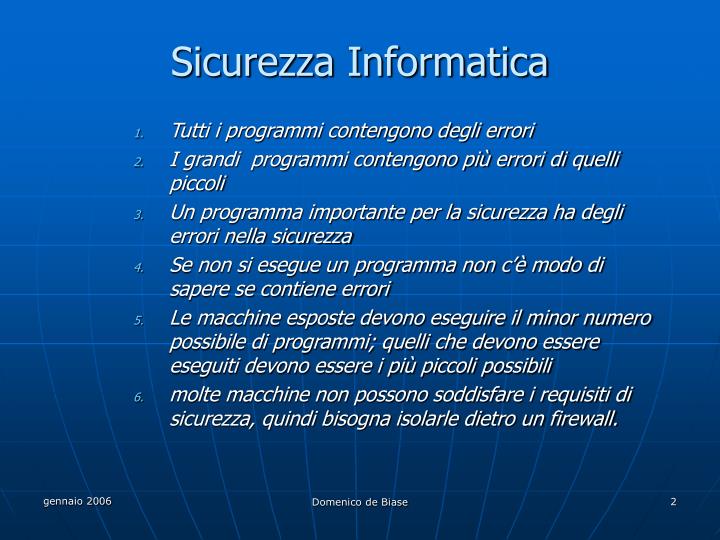 PPT - Sicurezza Informatica PowerPoint Presentation - ID:646032