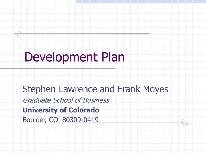 PPT - Development Plan PowerPoint Presentation, free download - ID:646104