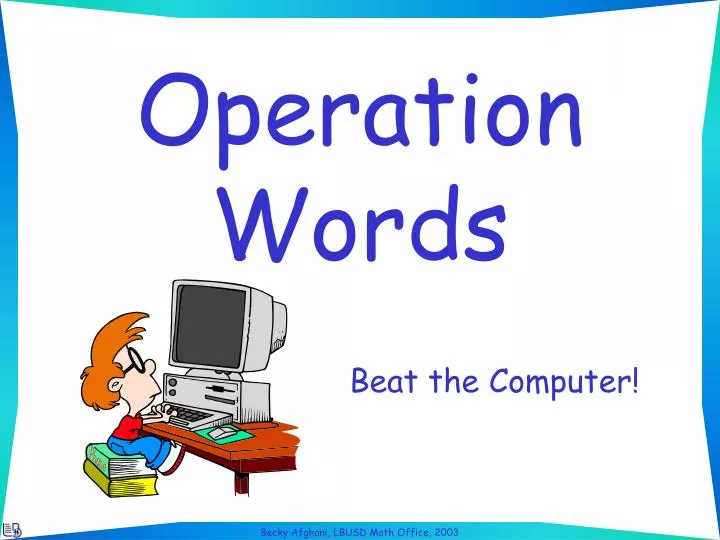 PPT - Operation Words PowerPoint Presentation, free download - ID:646465