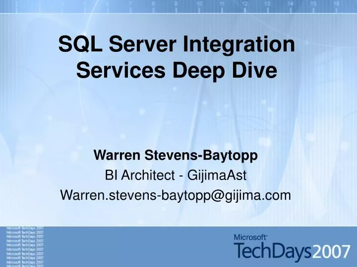 PPT - SQL Server Integration Services Deep Dive PowerPoint Presentation ...