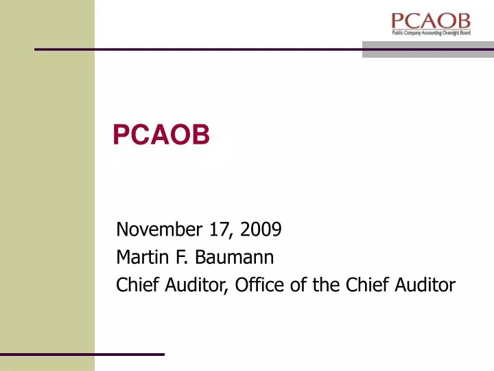 PPT - PCAOB PowerPoint Presentation, free download - ID:648594
