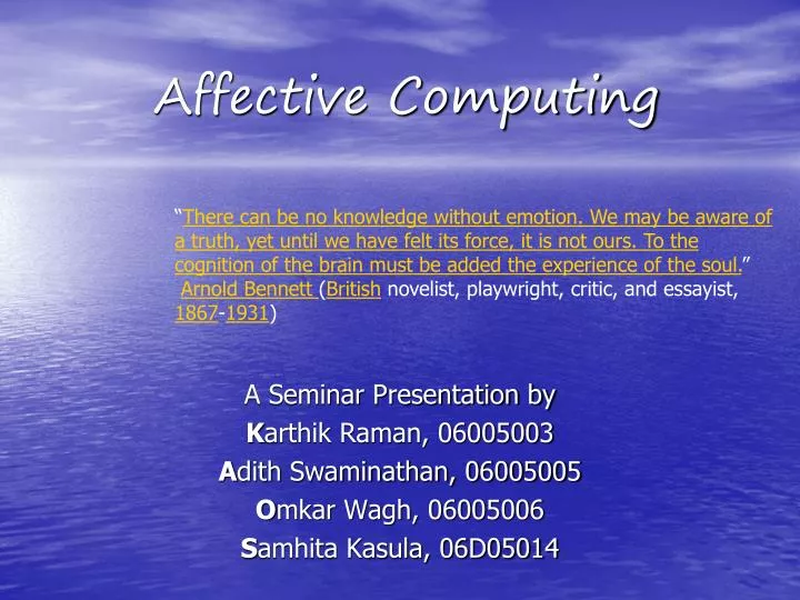 PPT - Affective Computing PowerPoint Presentation, free download - ID ...