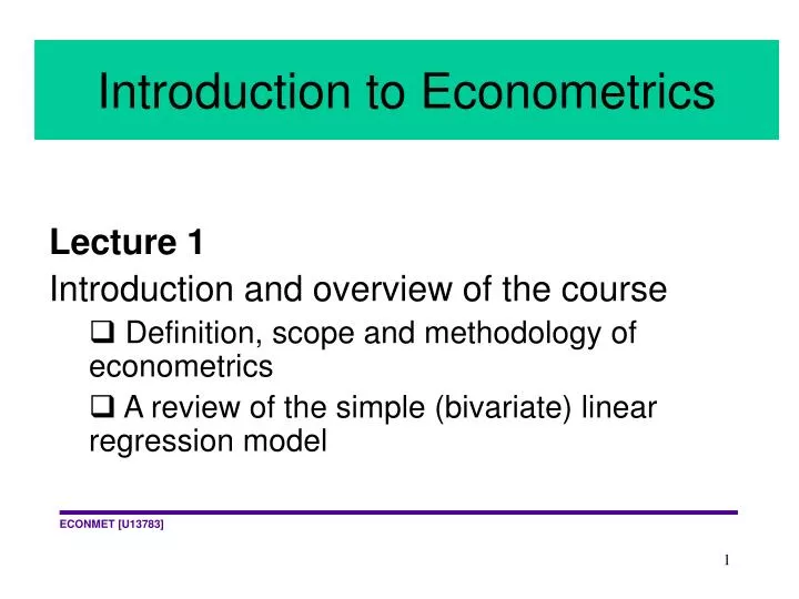 Ppt Introduction To Econometrics Powerpoint Presentation Free