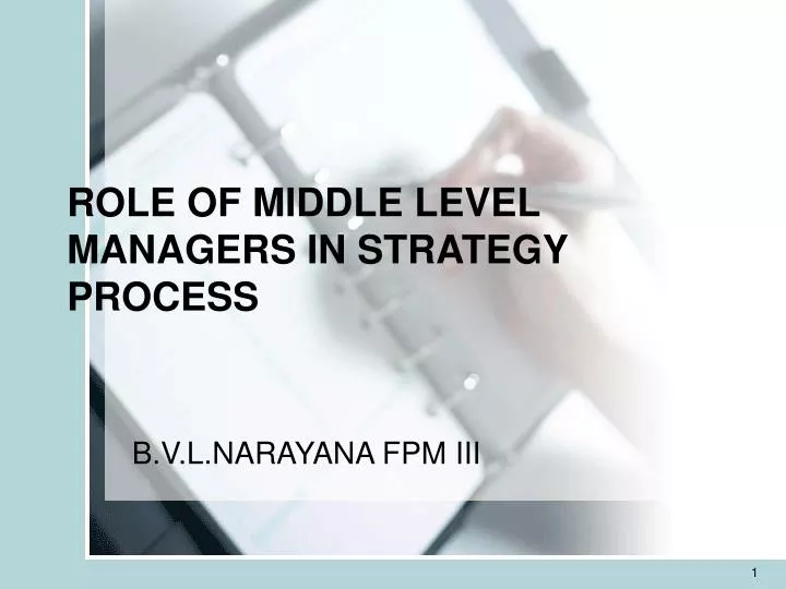 PPT - ROLE OF MIDDLE LEVEL MANAGERS IN STRATEGY PROCESS PowerPoint ...