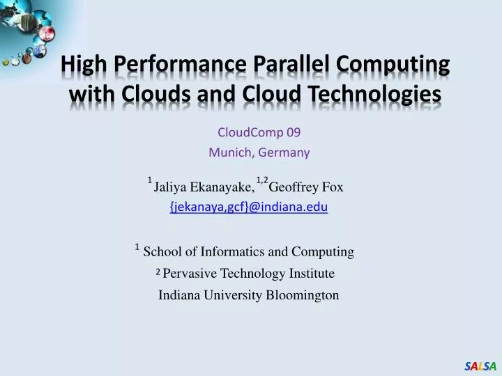 PPT - High Performance Parallel Computing with Clouds and Cloud ...