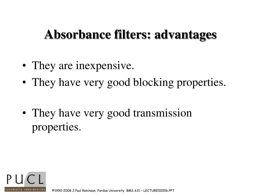 PPT - BMS 631 - LECTURE 6 Flow Cytometry: Theory Optics - Filter ...