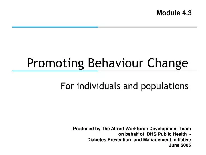 PPT - Promoting Behaviour Change PowerPoint Presentation, free download ...