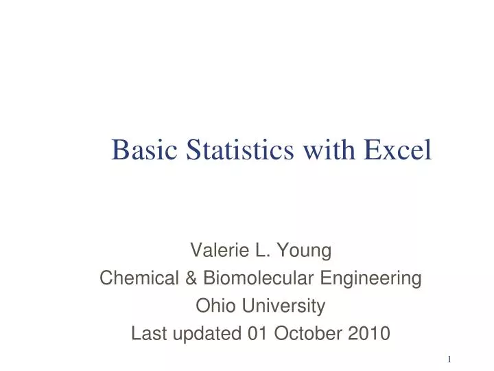 PPT - Basic Statistics with Excel PowerPoint Presentation, free ...