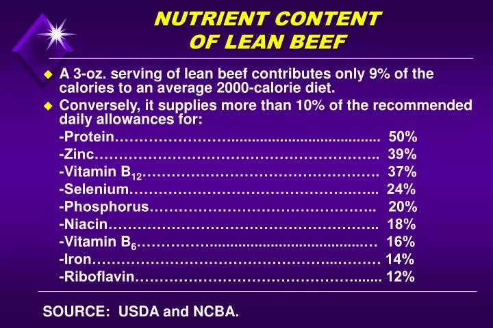 PPT - NUTRIENT CONTENT OF LEAN BEEF PowerPoint Presentation, free ...