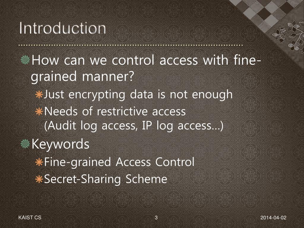 PPT - Attribute-Based Encryption for Fine-Grained Access Control of ... PPT - Attribute-Based Encryption for Fine-Grained Access Control of ...