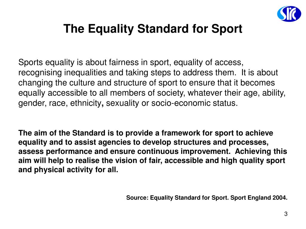 PPT - The Equality Standard: A Framework for Sport English National ...