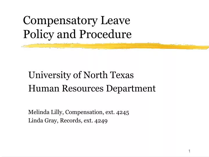 PPT - Compensatory Leave Policy and Procedure PowerPoint Presentation ...