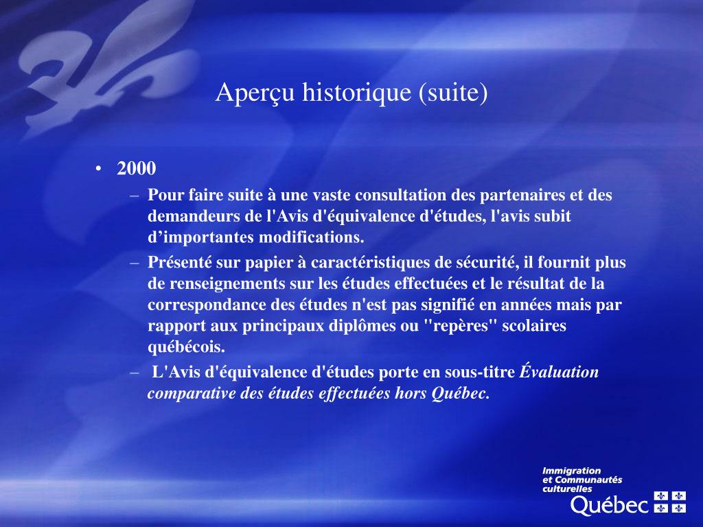 PPT - L’Évaluation comparative des études effectuées hors du Québec du ...