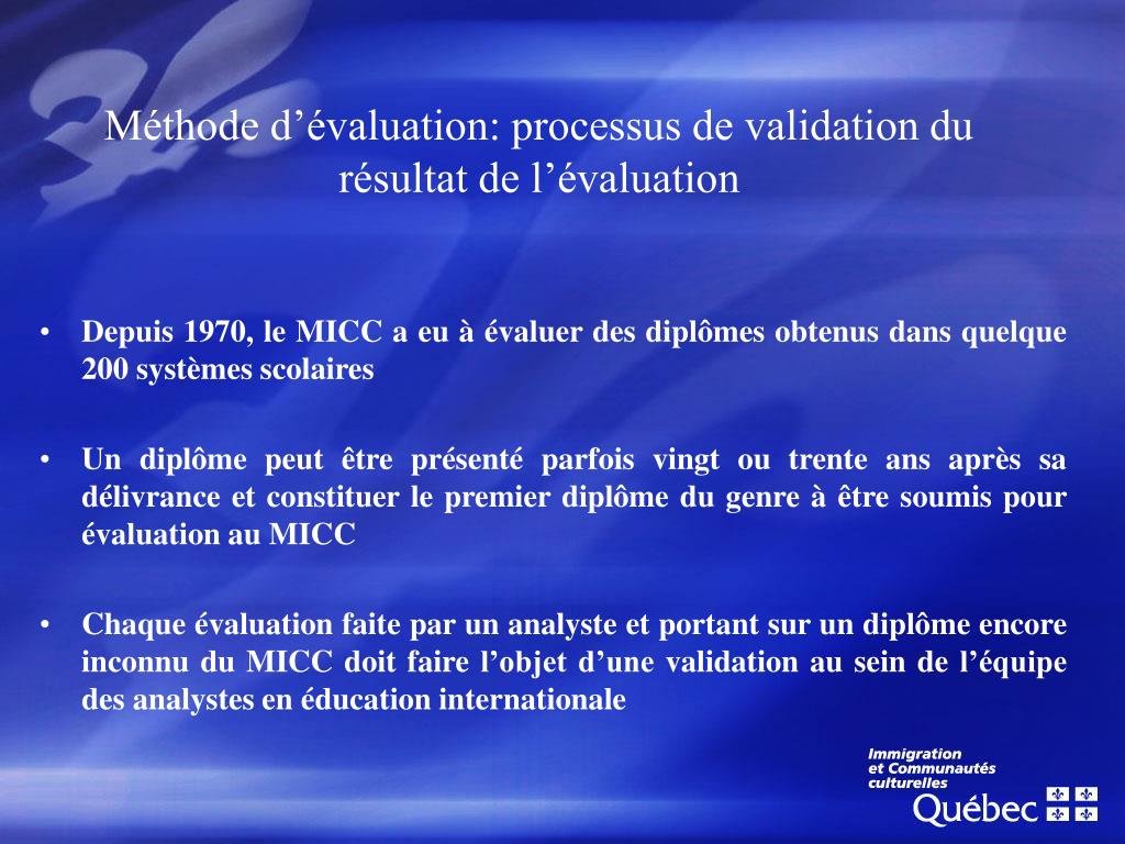 PPT - L’Évaluation comparative des études effectuées hors du Québec du ...