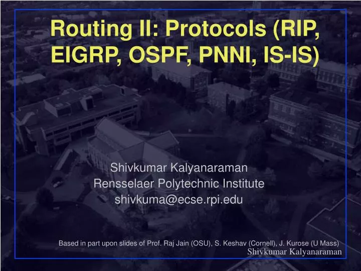 Ppt Routing Ii Protocols Rip Eigrp Ospf Pnni Is Is Powerpoint Presentation Id655790
