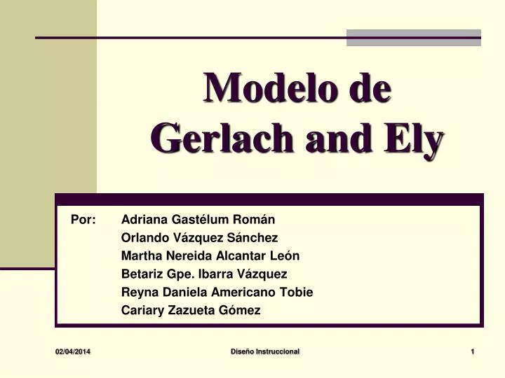 PPT - Modelo de Gerlach and Ely PowerPoint Presentation, free download - ID:655847