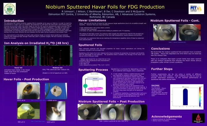 PPT - Niobium Sputtered Havar Foils for FDG Production PowerPoint ...