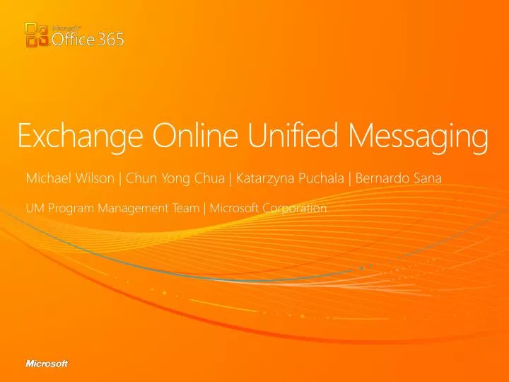 PPT - Exchange Online Unified Messaging PowerPoint Presentation, free download - ID:656486