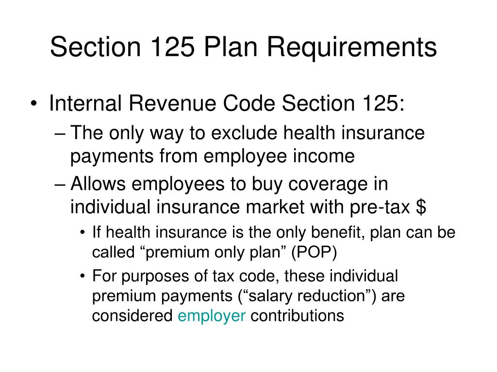 PPT - Legal Issues Regarding Section 125 Plans PowerPoint Presentation ...