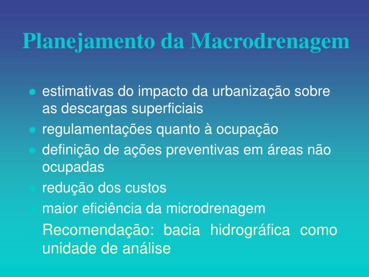 PPT - Planejamento do Sistema Urbano de Drenagem PowerPoint ...