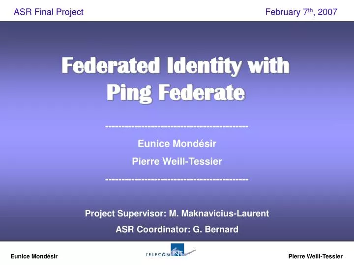 PPT - Federated Identity with Ping Federate PowerPoint Presentation ...