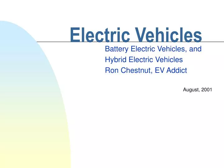 PPT - Electric Vehicles PowerPoint Presentation, free download - ID:658646