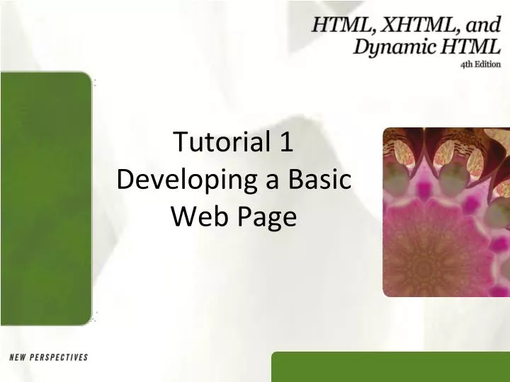 PPT - Tutorial 1 Developing a Basic Web Page PowerPoint Presentation ...