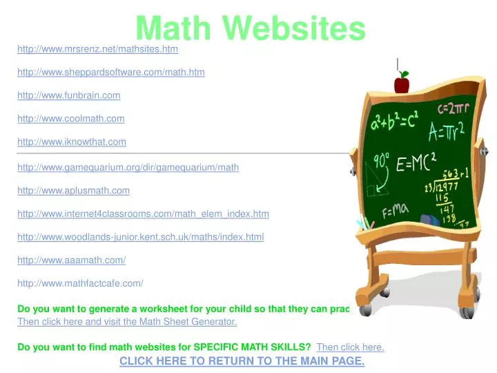 PPT - Math Websites PowerPoint Presentation, free download - ID:659160