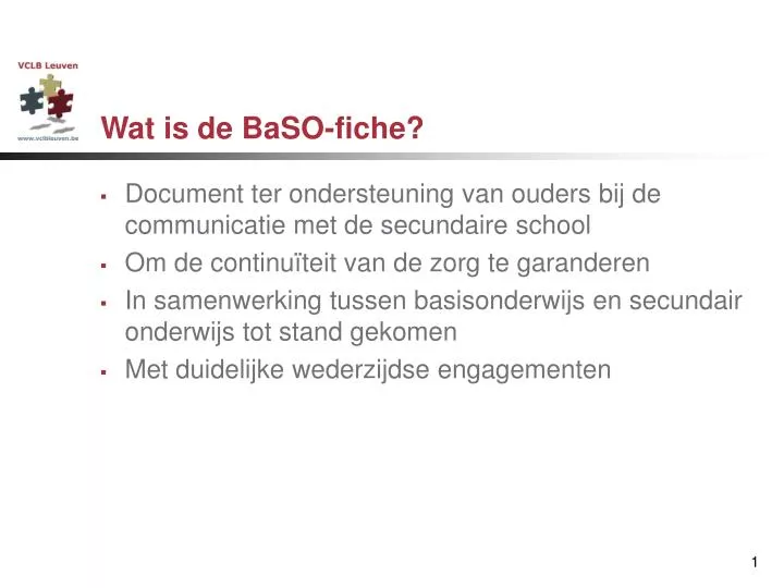 PPT - Wat is de BaSO-fiche? PowerPoint Presentation, free download - ID ...