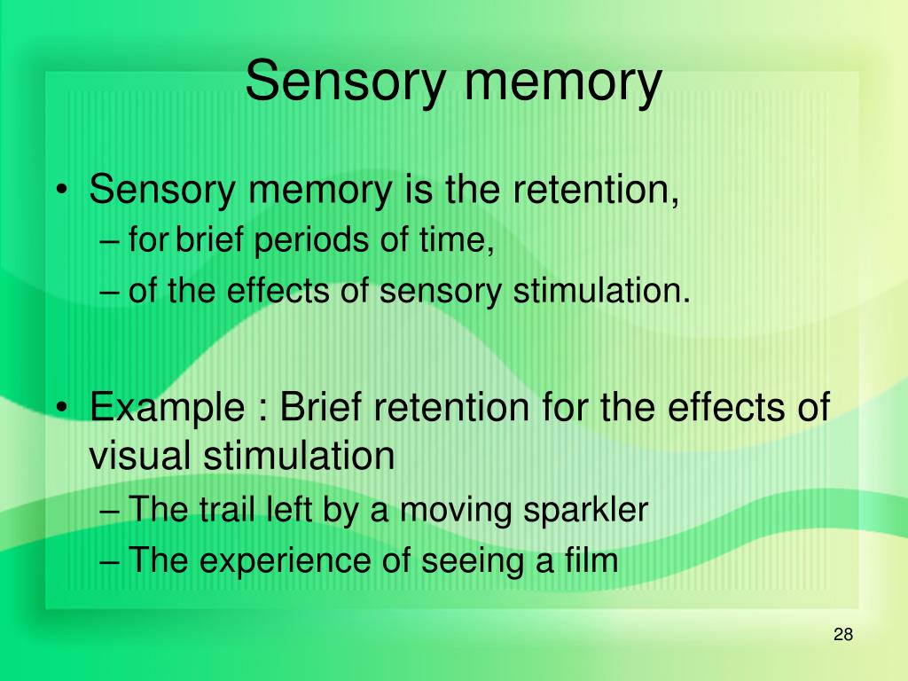 Sensory Memory Sensory Memory
