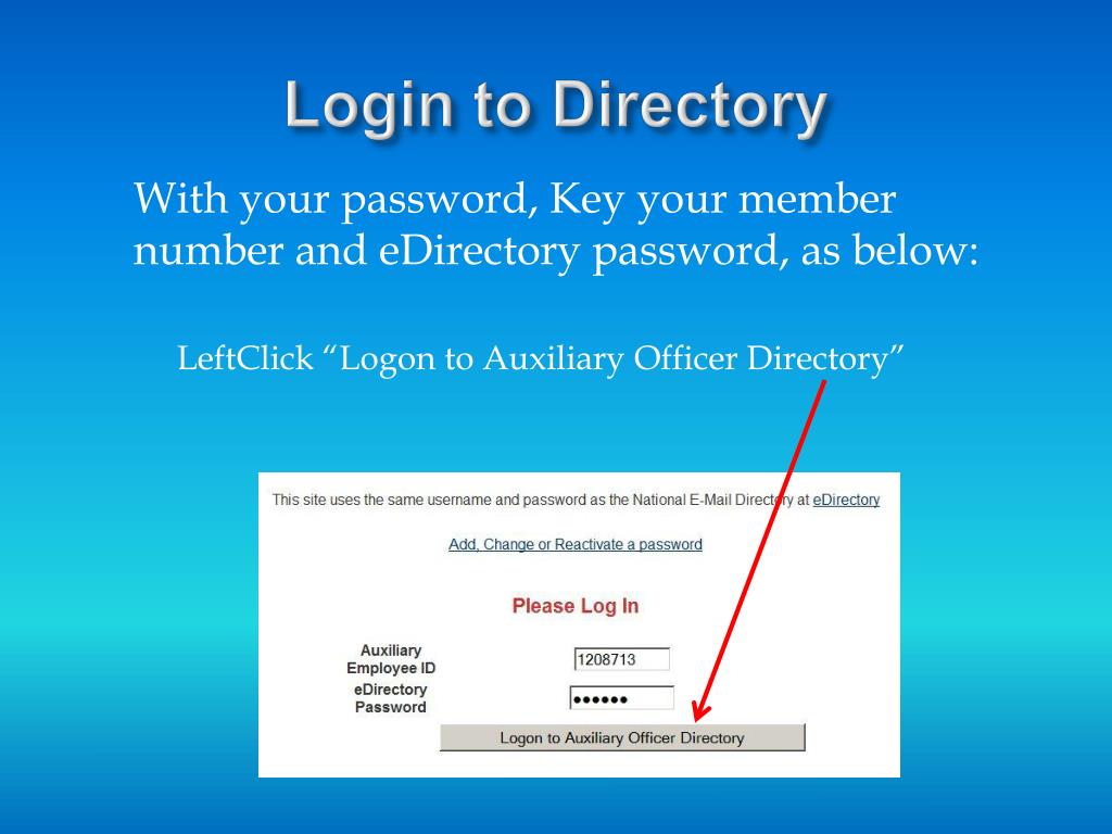 PPT - Division 10 AUXDATA Member Directory Instructions PowerPoint ...