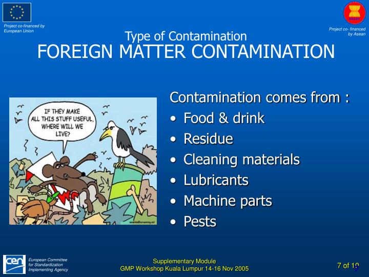 PPT - ASEAN GMP SUPLEMENTARY TRAINING MODULE CONTAMINATION & GOOD ...
