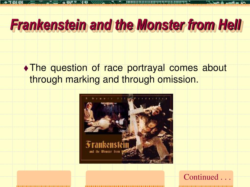 PPT - Case Study: The Evolution of Frankenstein Films Class, Race and ...