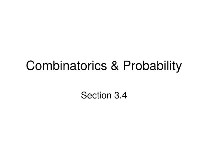 PPT - Combinatorics & Probability PowerPoint Presentation, free ...