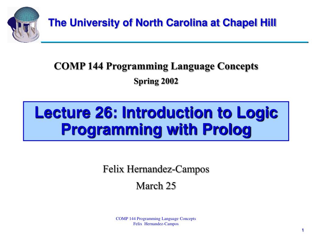 Ppt Lecture 26 Introduction To Logic Programming With Prolog Powerpoint Presentation Id663870