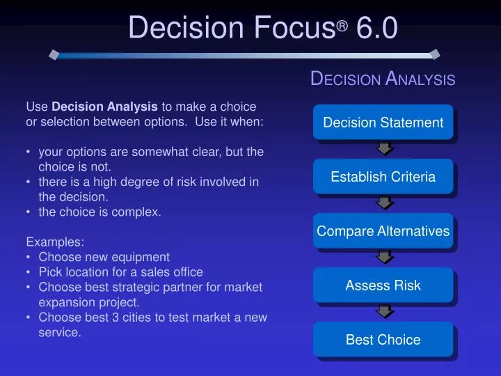 PPT - Decision Focus ® 6.0 PowerPoint Presentation, free download - ID ...