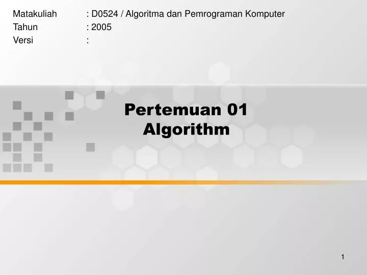 PPT - Pertemuan 01 Algorithm PowerPoint Presentation, free download ...