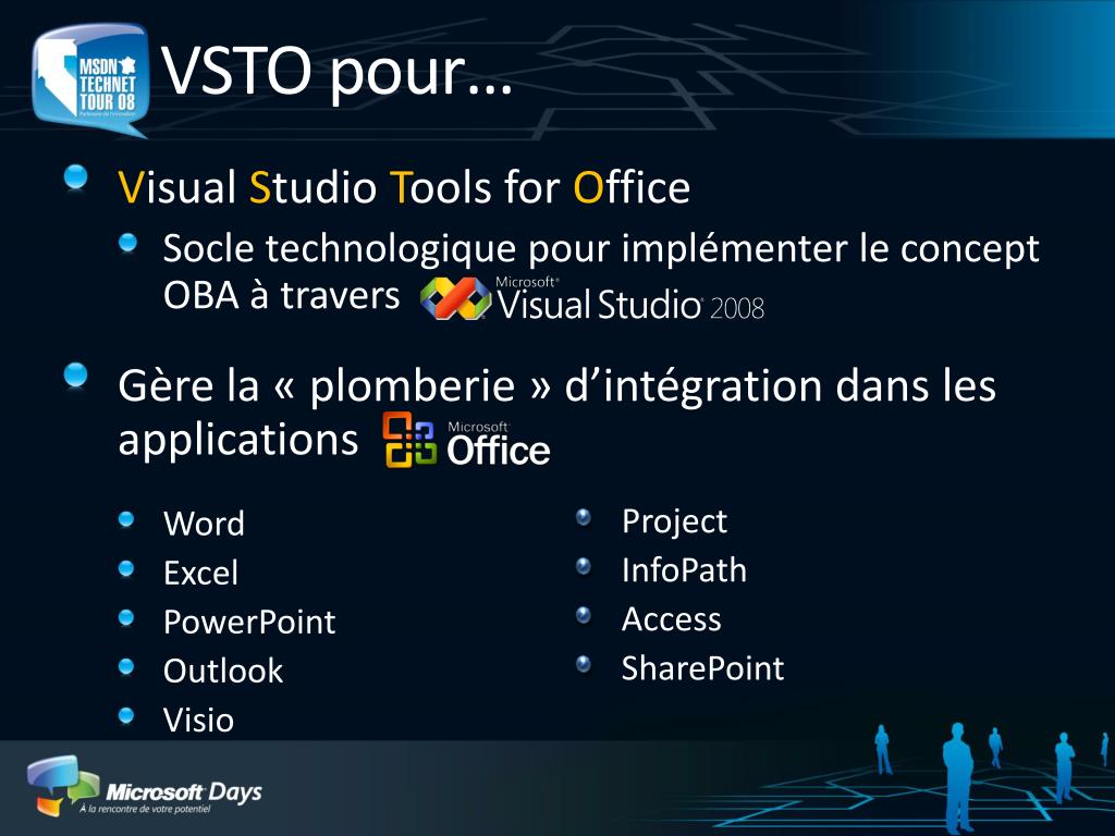 PPT - VSTO : valoriser vos développements et votre savoir faire à travers Office PowerPoint ...