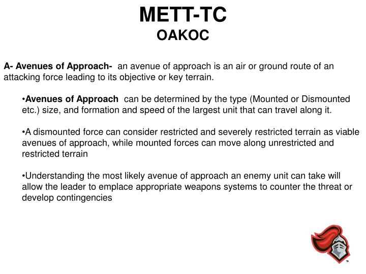 PPT - Troop Leading Procedures, METT-TC & OAKOC PowerPoint Presentation ...